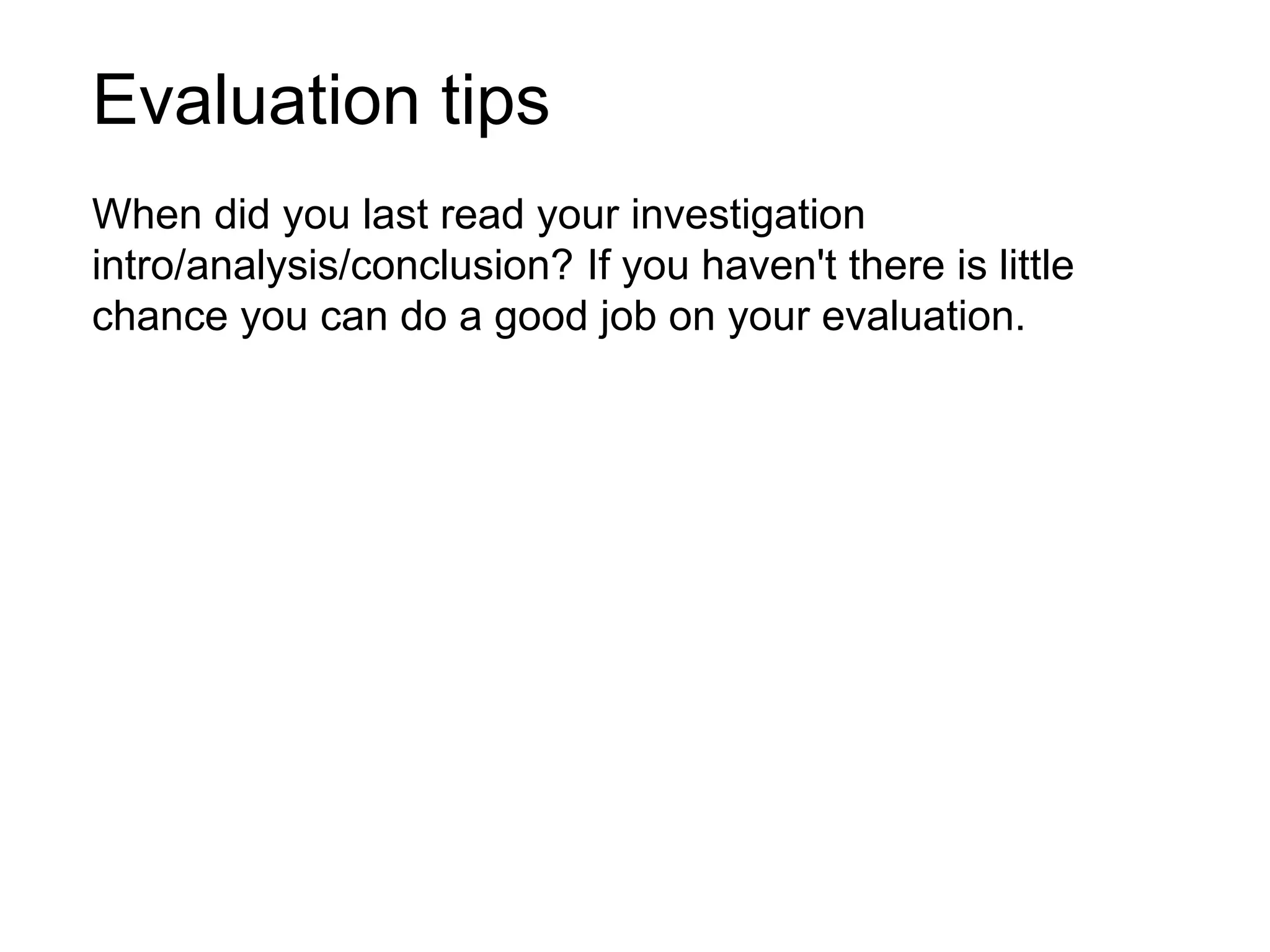 Evaluation tips | PPTX