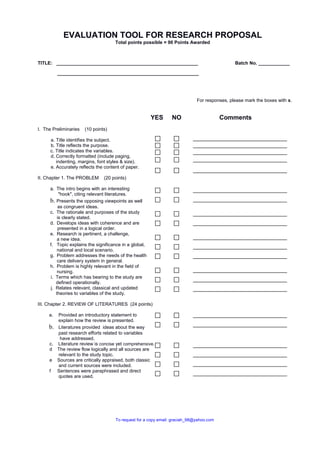 Evaluation tool for research proposals | PDF
