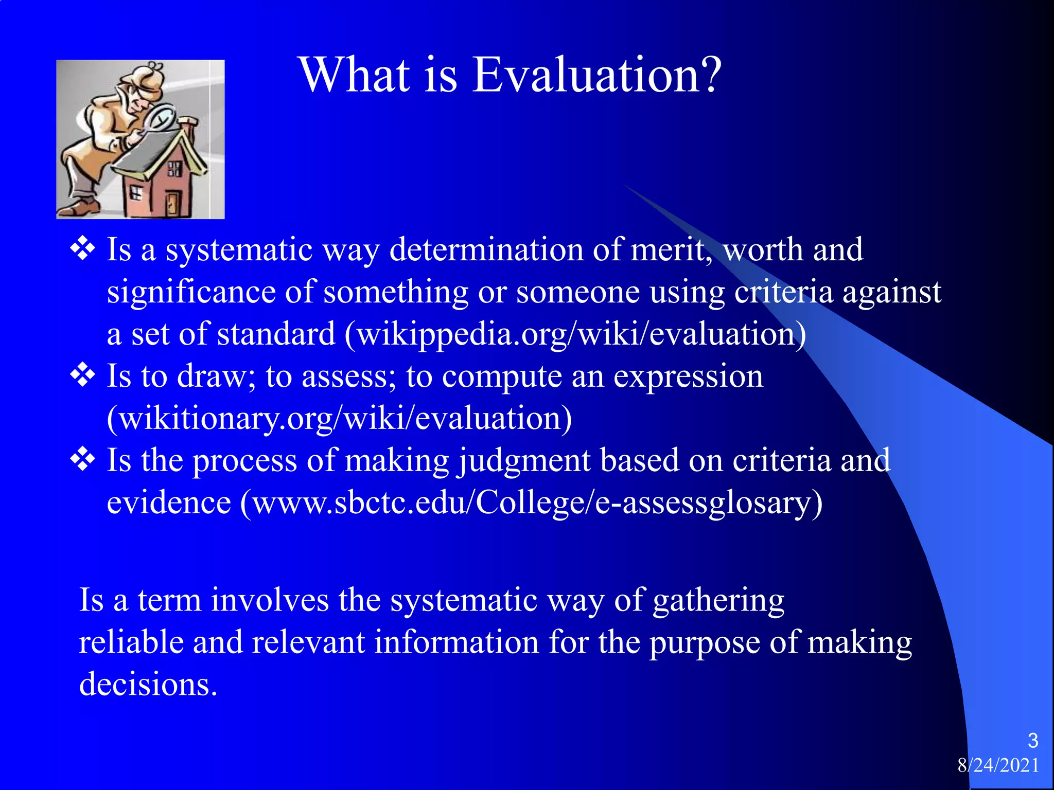Evaluation in education | PPT