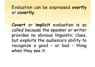EVALUATIVE LANGUAGE | PDF