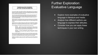 evaluative language concepts and examples | PPT