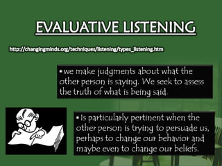 Evaluative listening | PPT