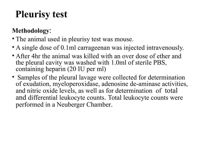 In vivo screening method for anti inflammatory agent | PPT