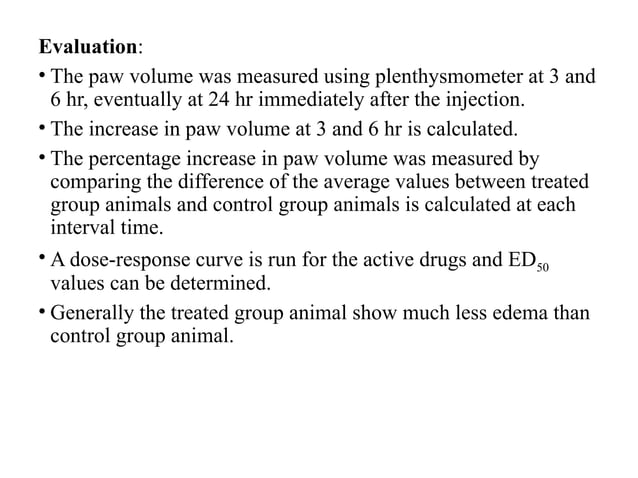In vivo screening method for anti inflammatory agent | PPT