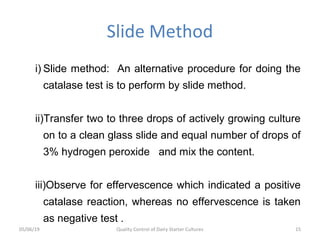 Evalution of purity and acivity of starter cultures | PPT