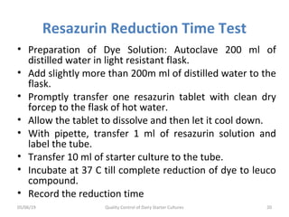 Evalution of purity and acivity of starter cultures | PPT