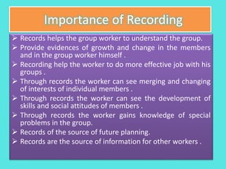 Evalution & recording in Group work(Prepared by sanjog Macwan) | PPTX