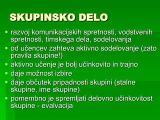 Evalvacija Skupinskega Dela | PPT