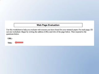Evaluating Internet Sources | PPTX