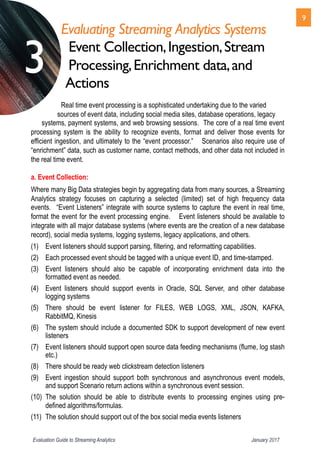 Evaluation guide to Streaming Analytics | PDF