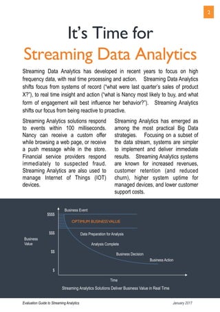 Evaluation guide to Streaming Analytics | PDF