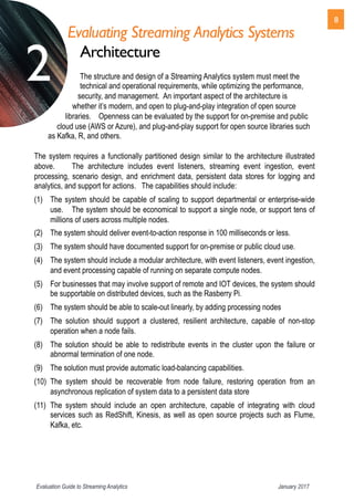 Evaluation guide to Streaming Analytics | PDF