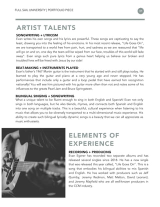 Artist Report - Evan Egerer | PDF