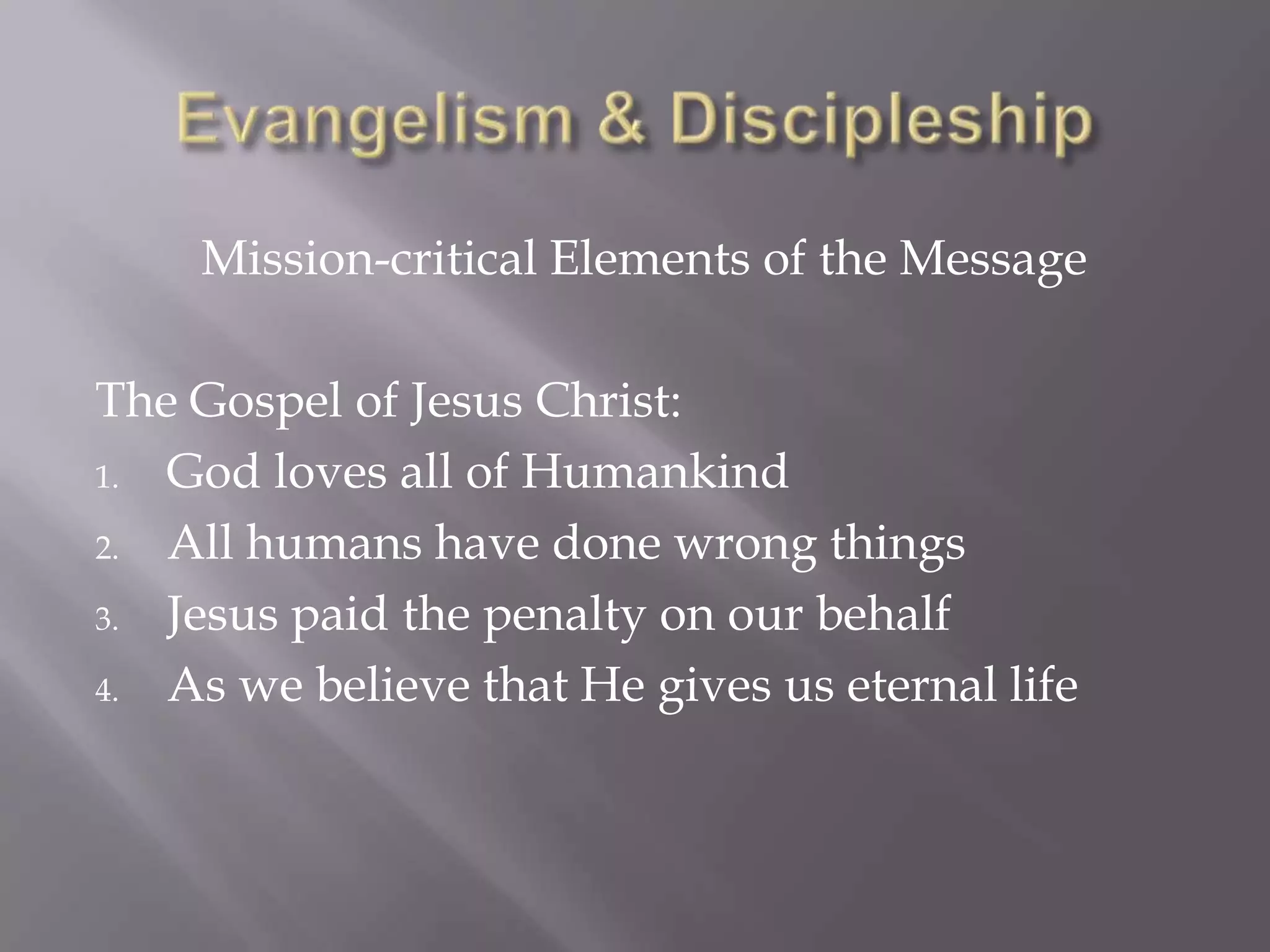 Evangelism and discipleship | PPTX