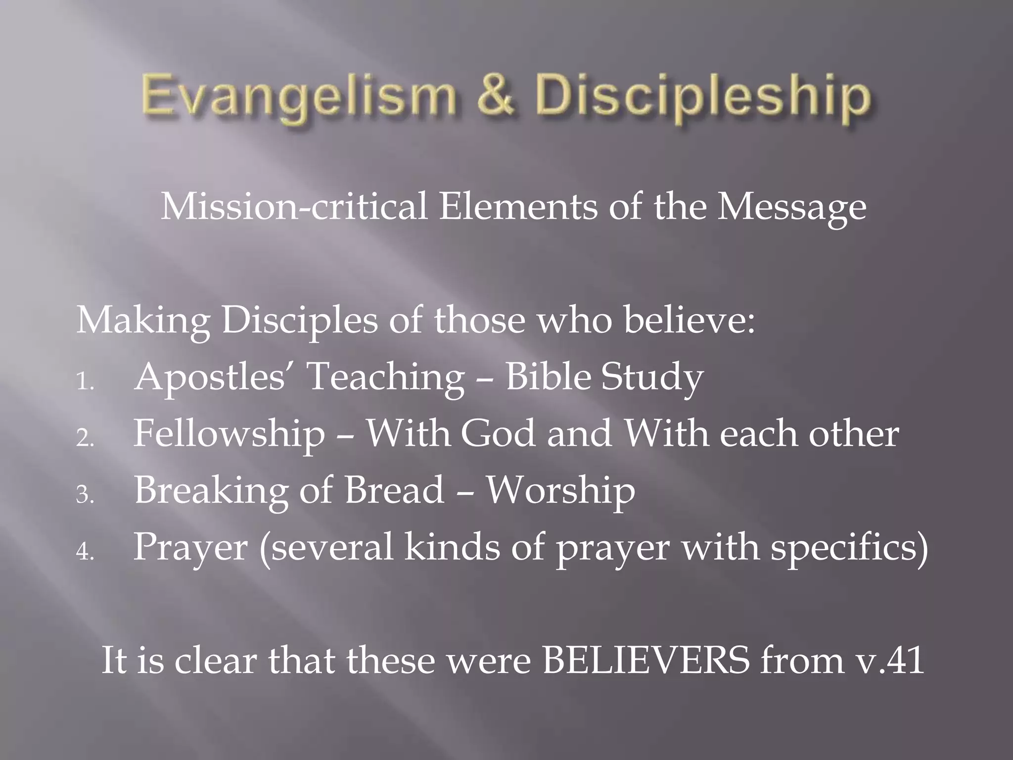 Evangelism and discipleship | PPTX