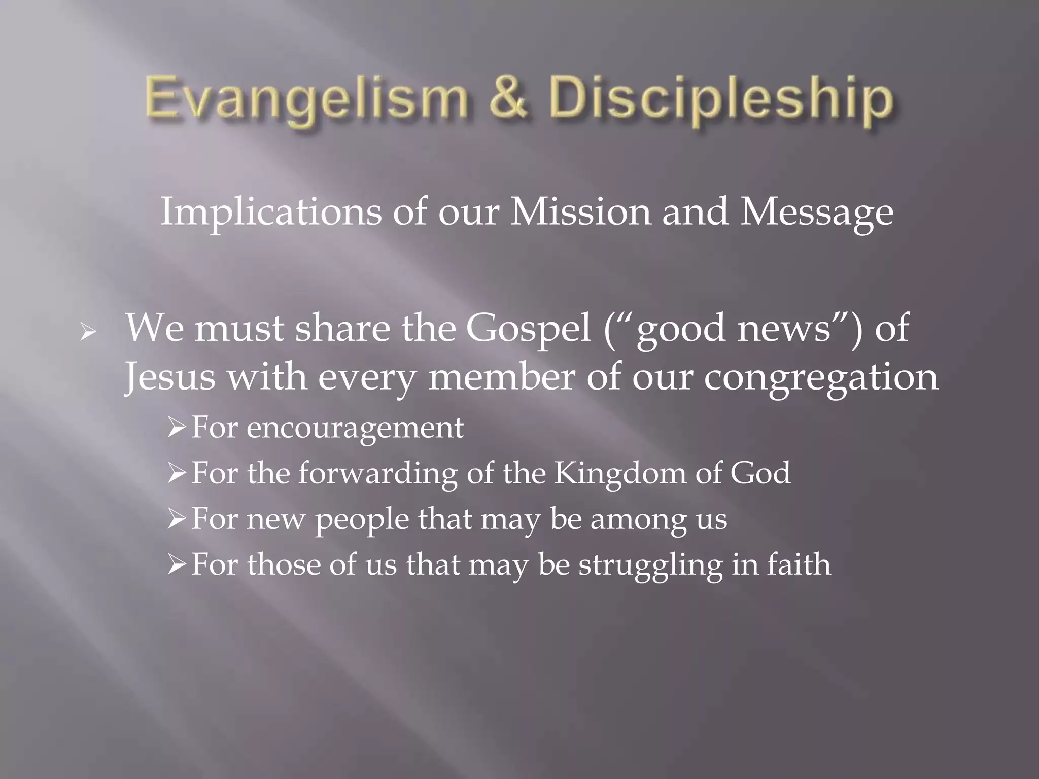 Evangelism and discipleship | PPTX