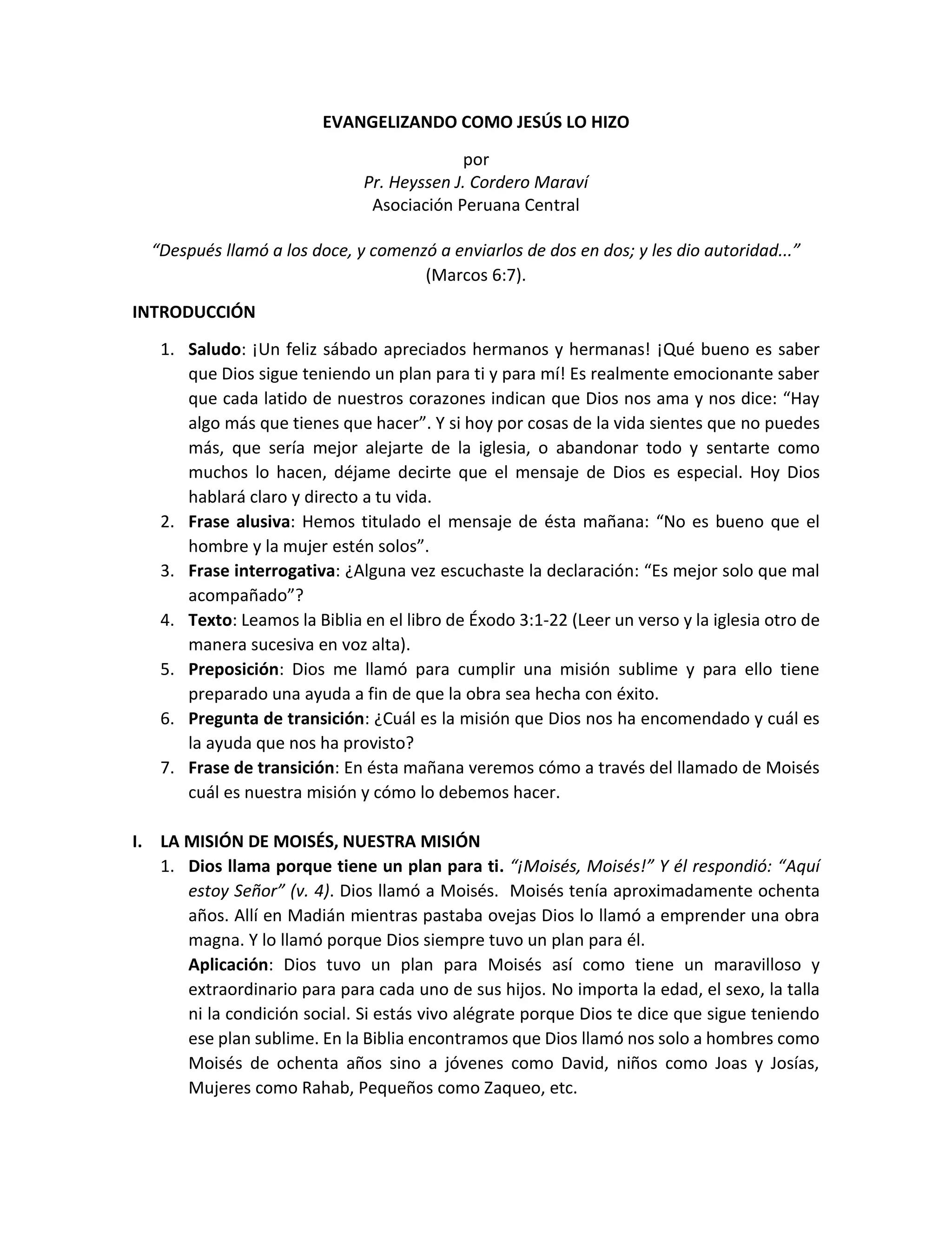 Evangelizando como JESÚS lo hizo | PDF