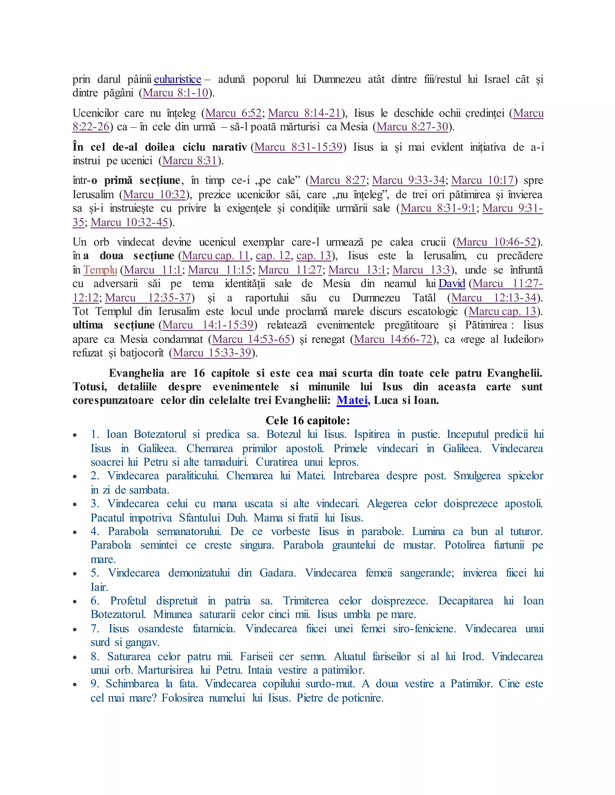 Evanghelia dupa marcu | DOCX