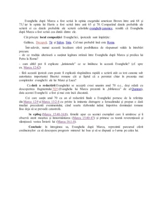 Evanghelia dupa marcu | DOCX