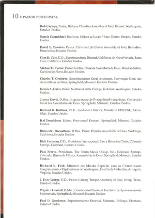 Evangélico autores diversos - manual do pastor pentecostal cpad | PDF