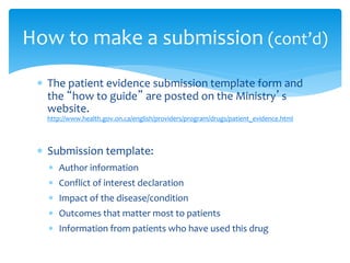Patient Input: What is asked for and what is helpful in a patient ...