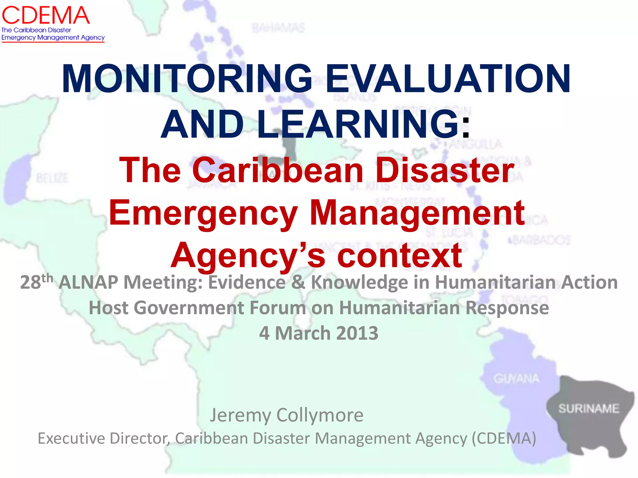 Monitoring and evaluation: The Caribbean Disaster Emergency Management ...