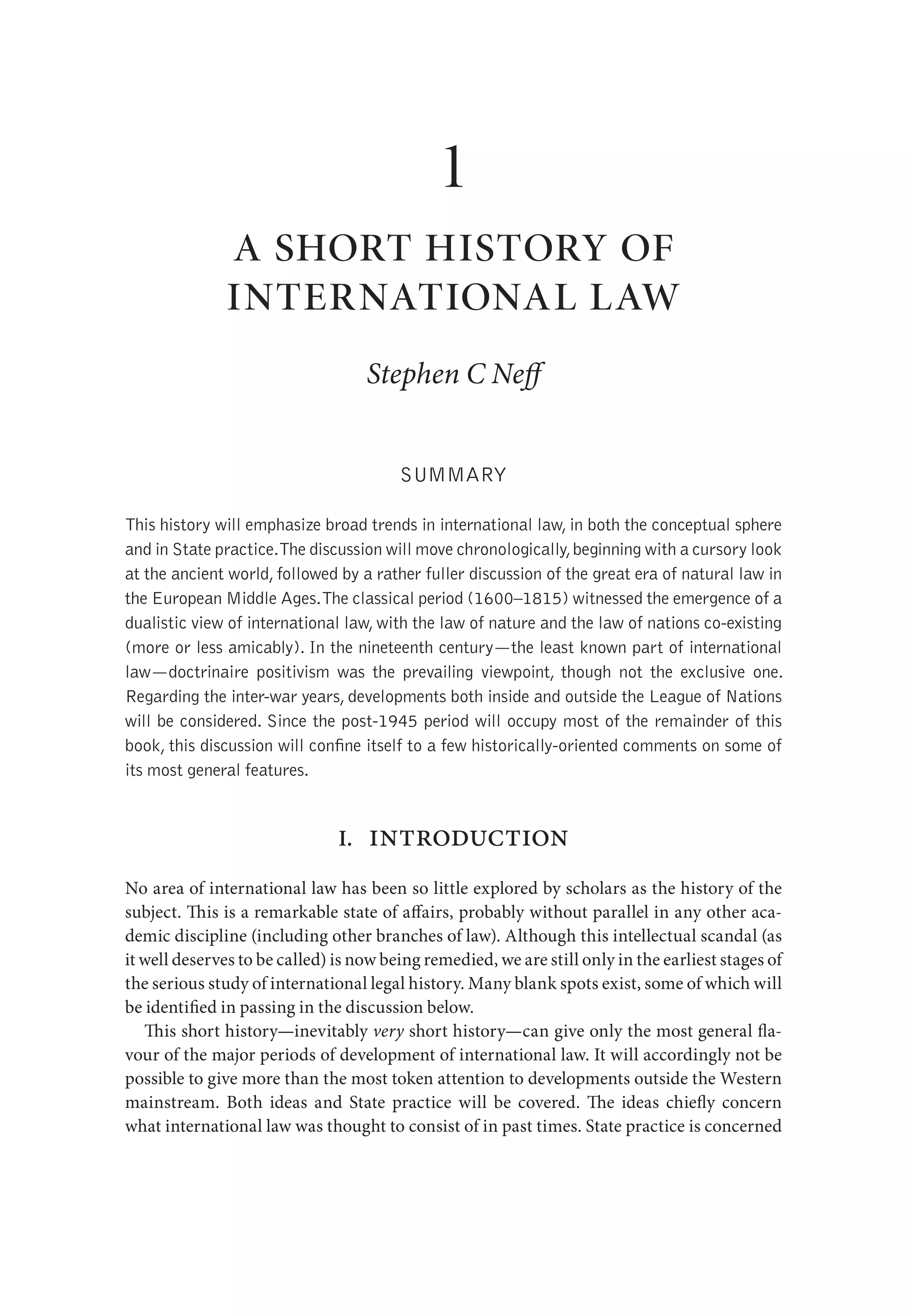 Stephen C. Neff - A Short History of International Law | PDF