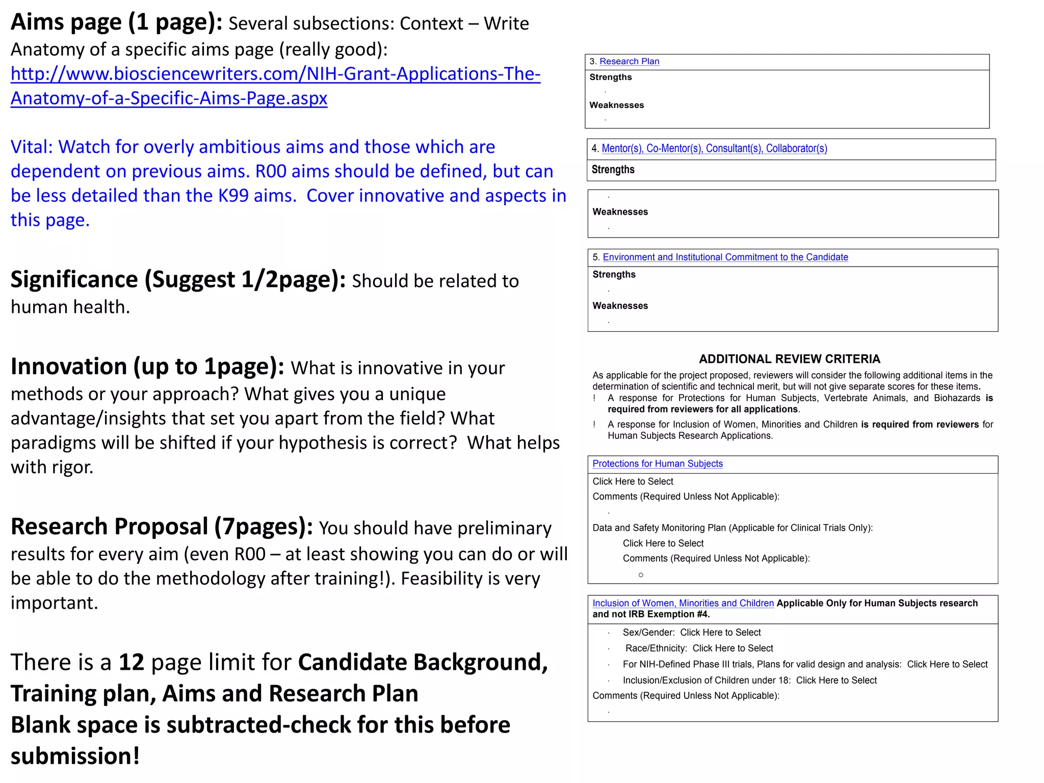 Considerations in Applying for a K99 Award: the NIH "Pathway to ...