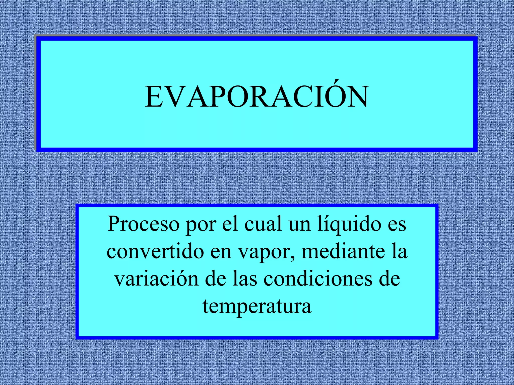 Evaporación y desecación | PPT
