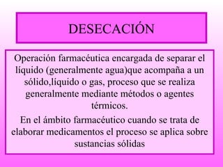 Evaporación y desecación | PPT