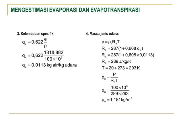Evaporasi, transpirasi, evapotranspirasi | PPT