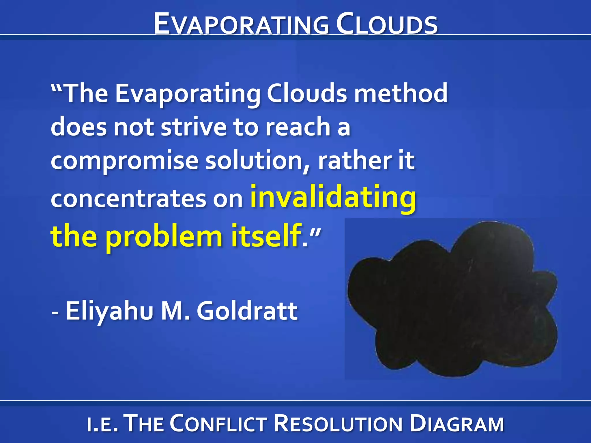 Evaporating Clouds i.e. The Conflict Resolution Diagram | PPT