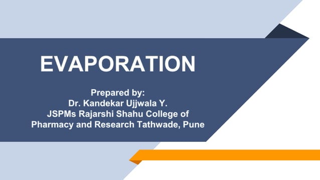 Evaporation | PPTX | Chemistry | Science