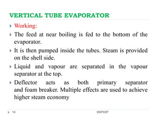 Evaporation, Pharmaceutical Engineering, Evaporators construction working Advantages | PPTX