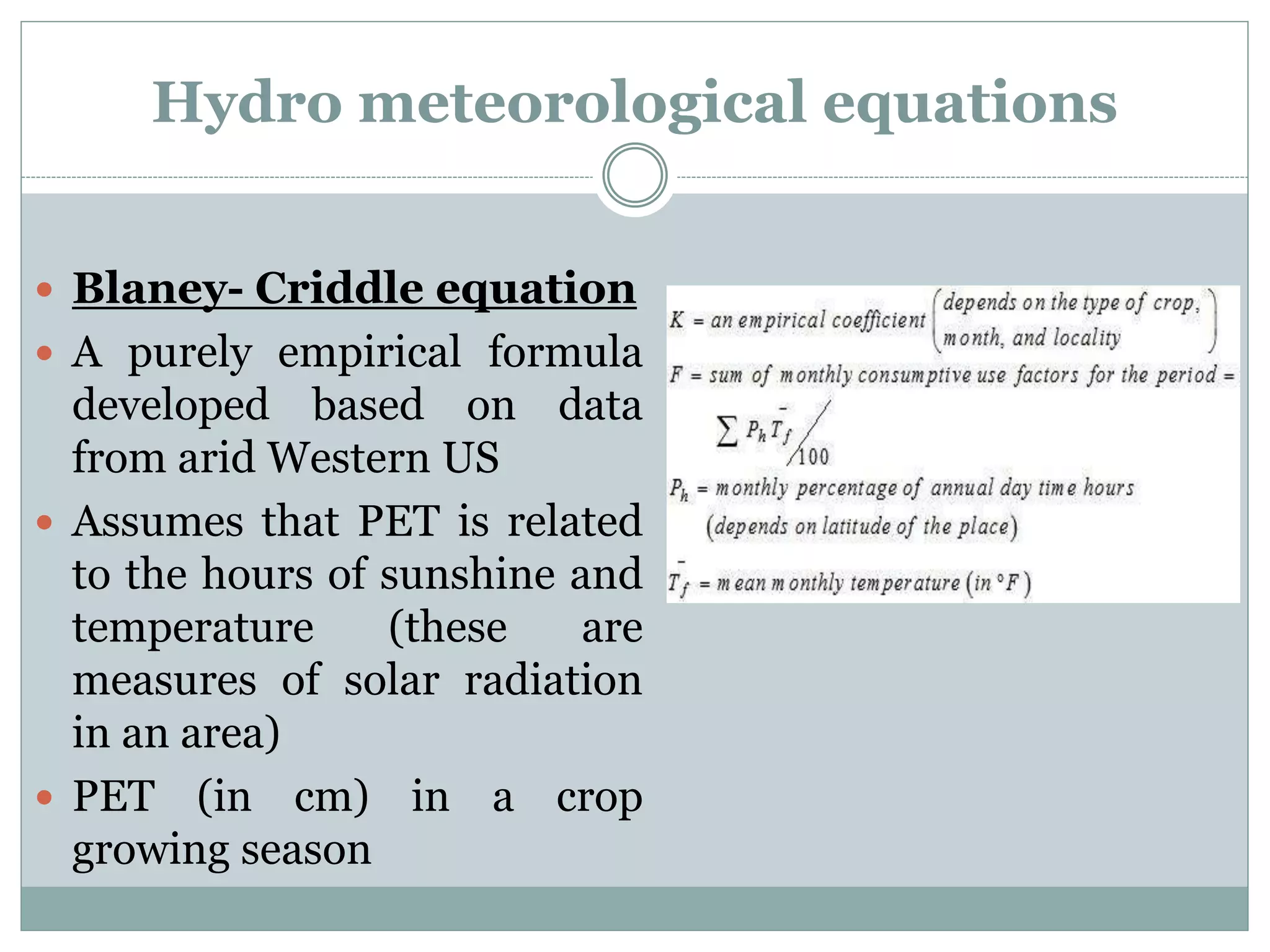 Evaporation and transpiration for hydrology subject | PPTX