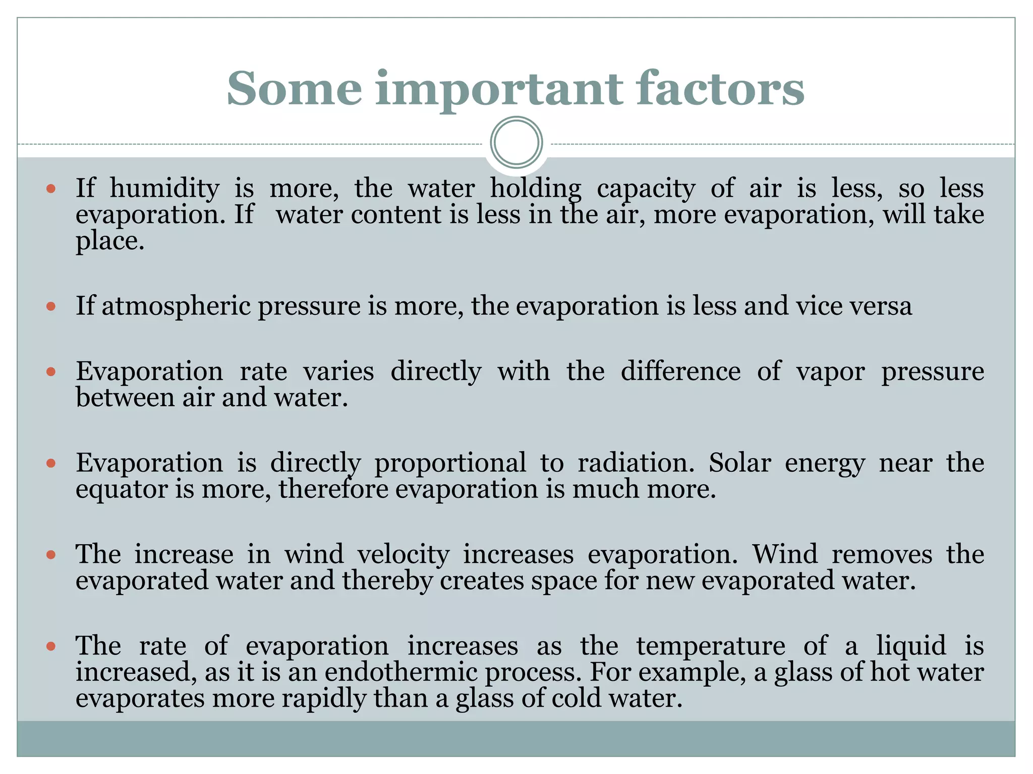 Evaporation and transpiration for hydrology subject | PPTX