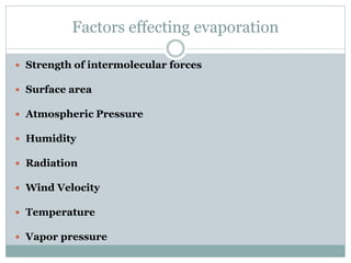 Evaporation and transpiration for hydrology subject | PPTX
