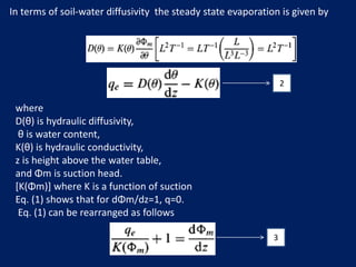 Evaporation in soil water | PPTX