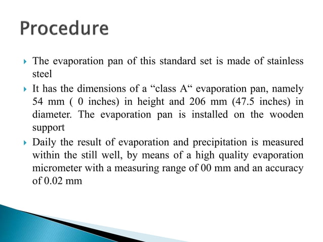 Evaporation measurement device | PPTX | Chemistry | Science