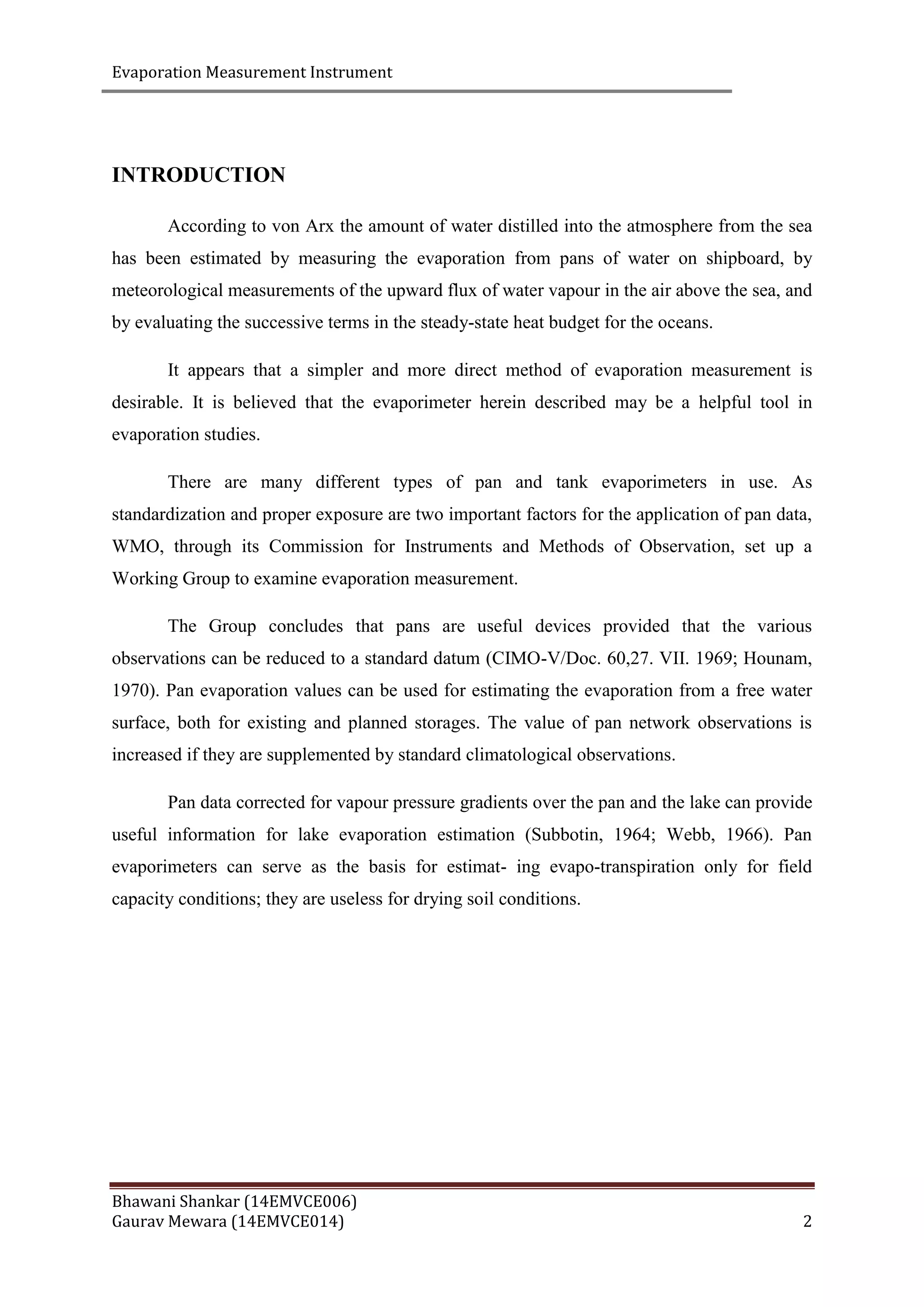 Evaporation pan meter | PDF