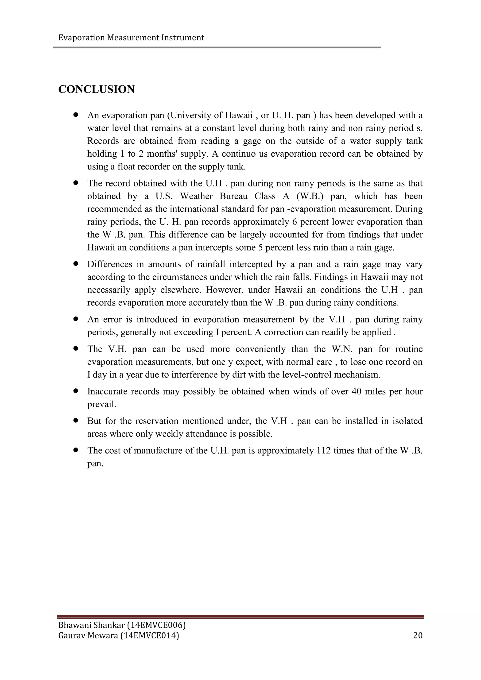 Evaporation pan meter | PDF