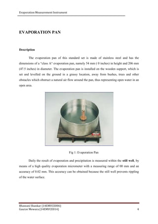 Evaporation pan meter | PDF