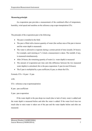 Evaporation pan meter | PDF