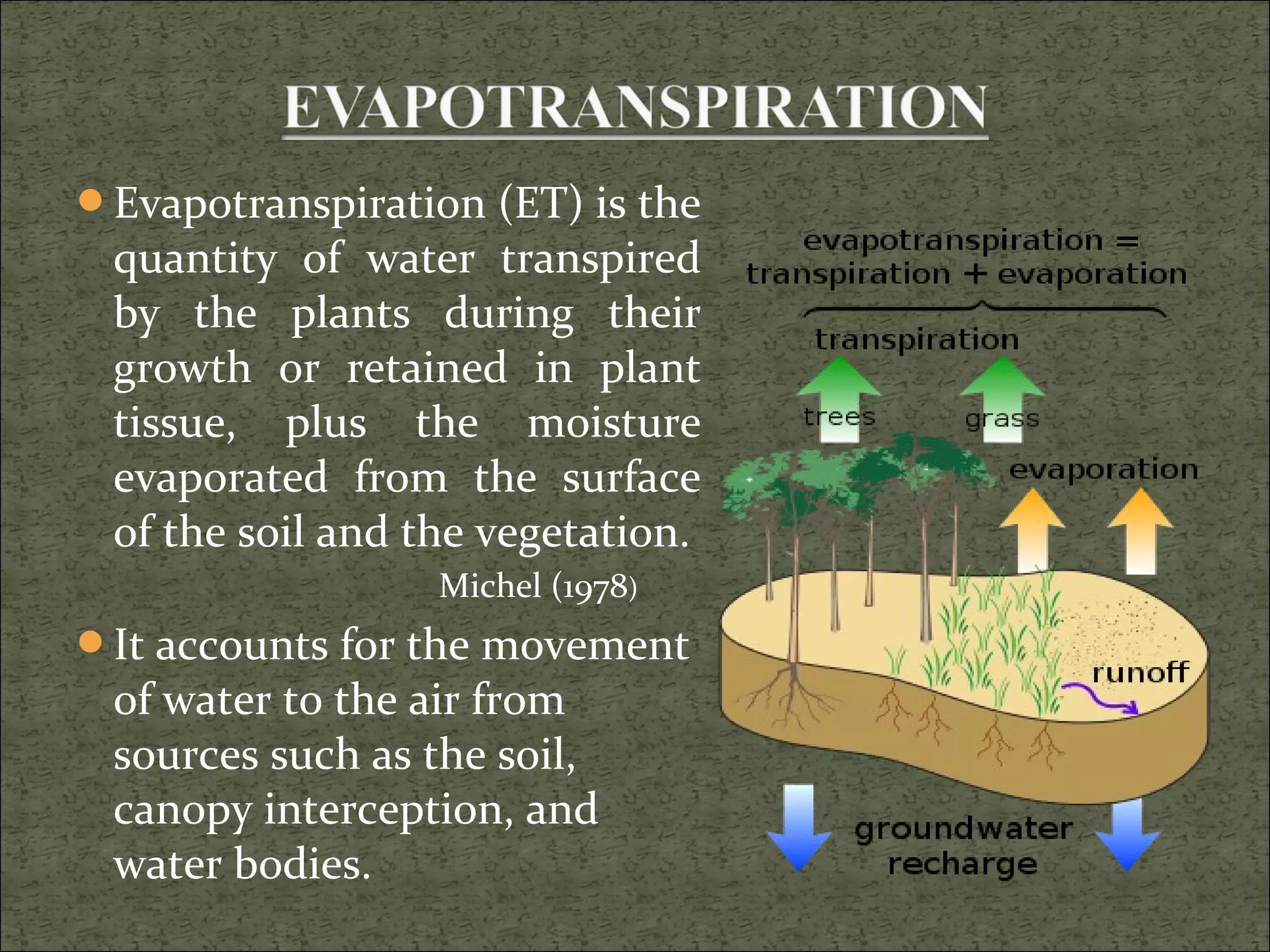 Evaporation, transpiration and evapotranspiration | PPT