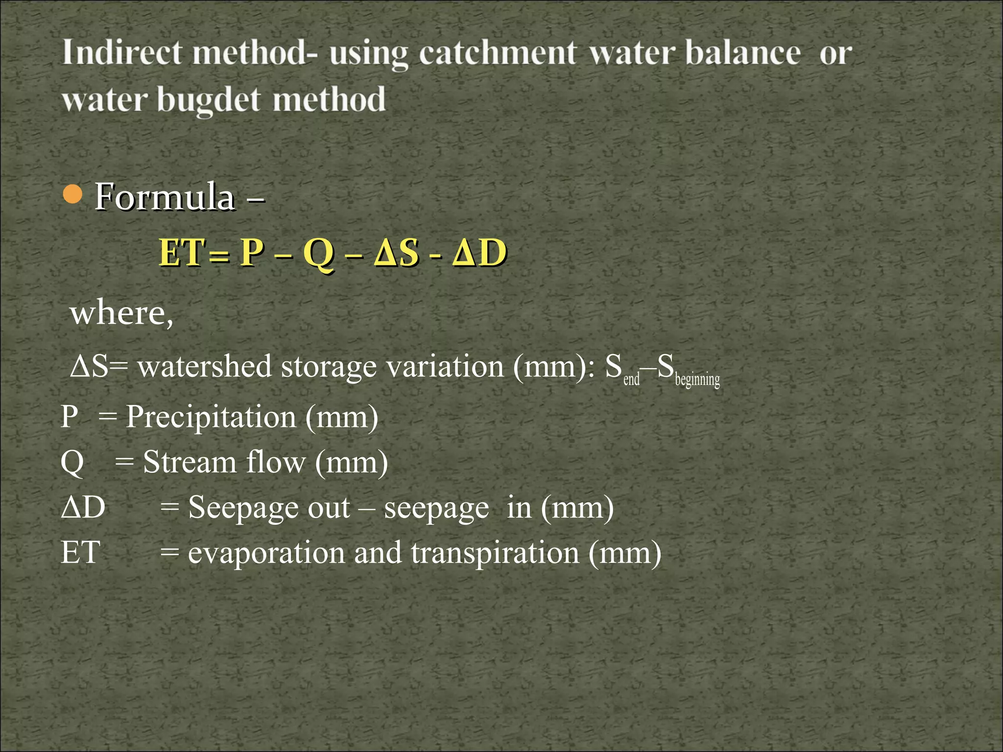 Evaporation, transpiration and evapotranspiration | PPT