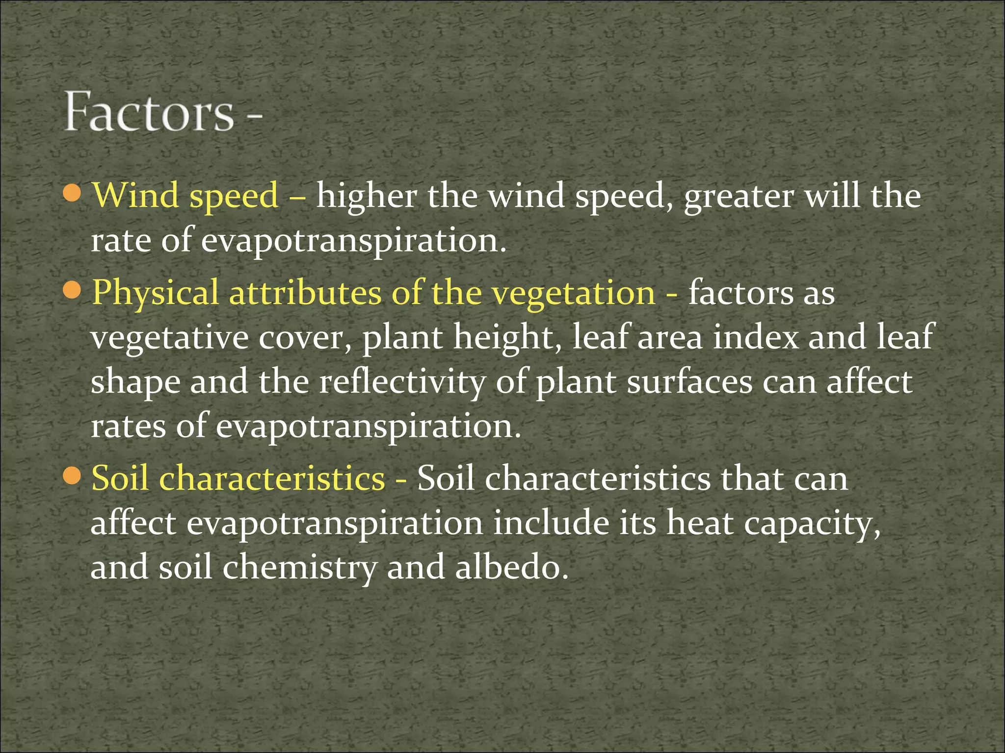 Evaporation, transpiration and evapotranspiration | PPT
