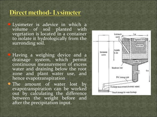 Evaporation, transpiration and evapotranspiration | PPT