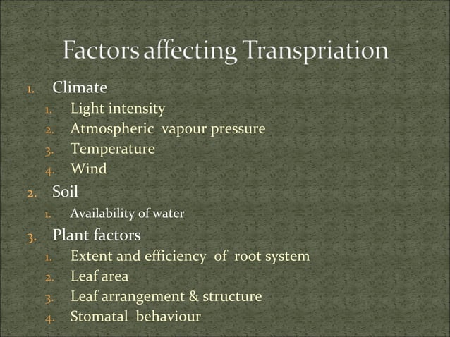 Evaporation, transpiration and evapotranspiration | PPT