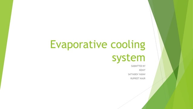 Evaporative cooling system | PPTX