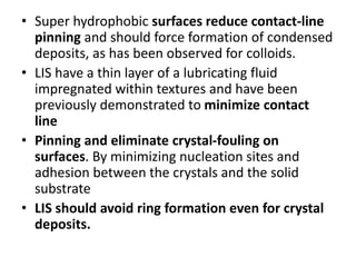 Evaporation crystallization in drops on super hydrophobic and liquid ...